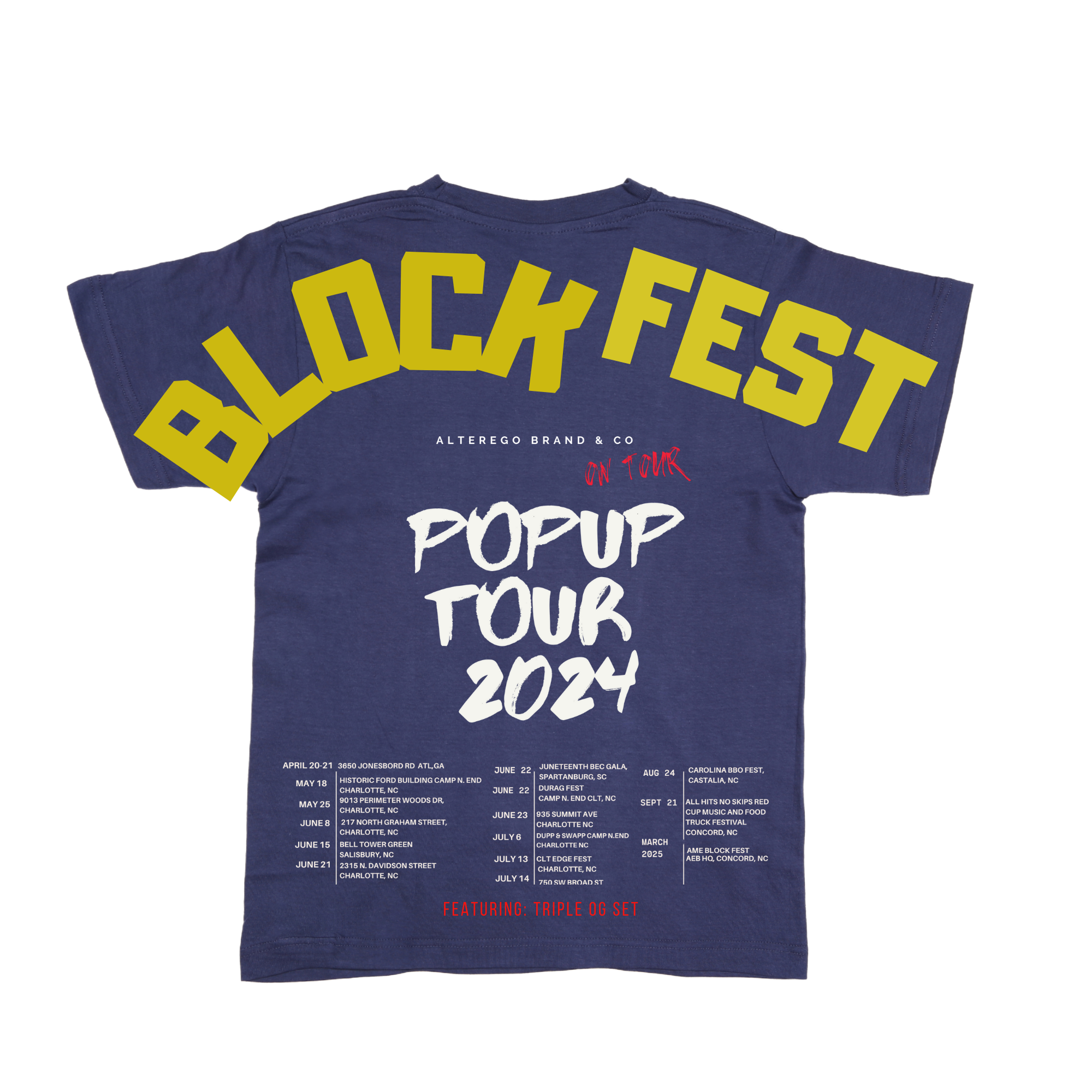 AME BLOCKFEST COLLECTION — “PopUp Tour” T-Shirt – ALTEREGO BRAND & Co